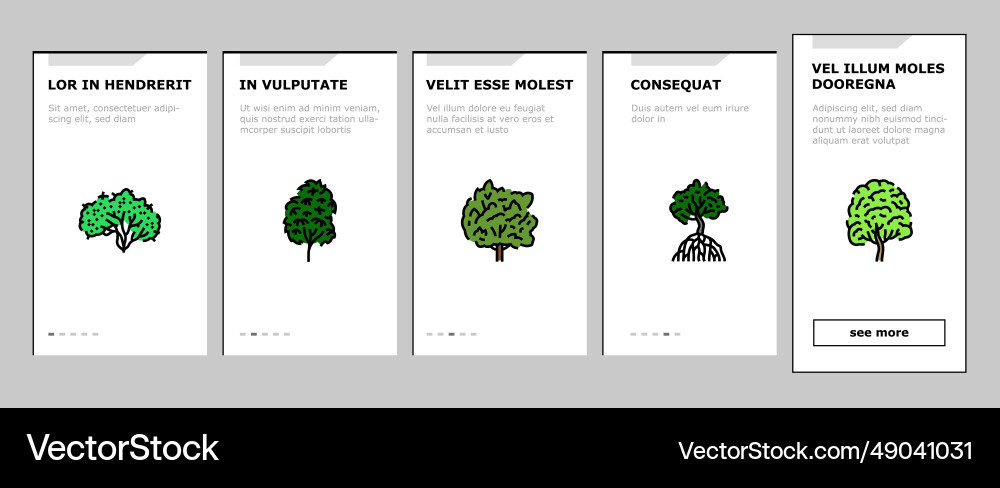 Rainforest jungle amazon nature onboarding icons Vector Image