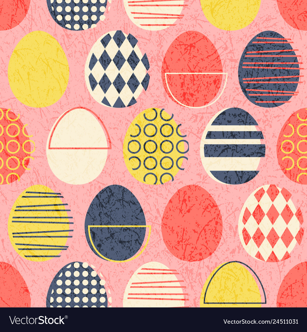Seamless retro easter eggs pattern Royalty Free Vector Image