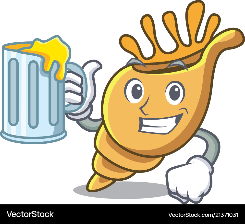 With juice exotic shell mascot cartoon Royalty Free Vector
