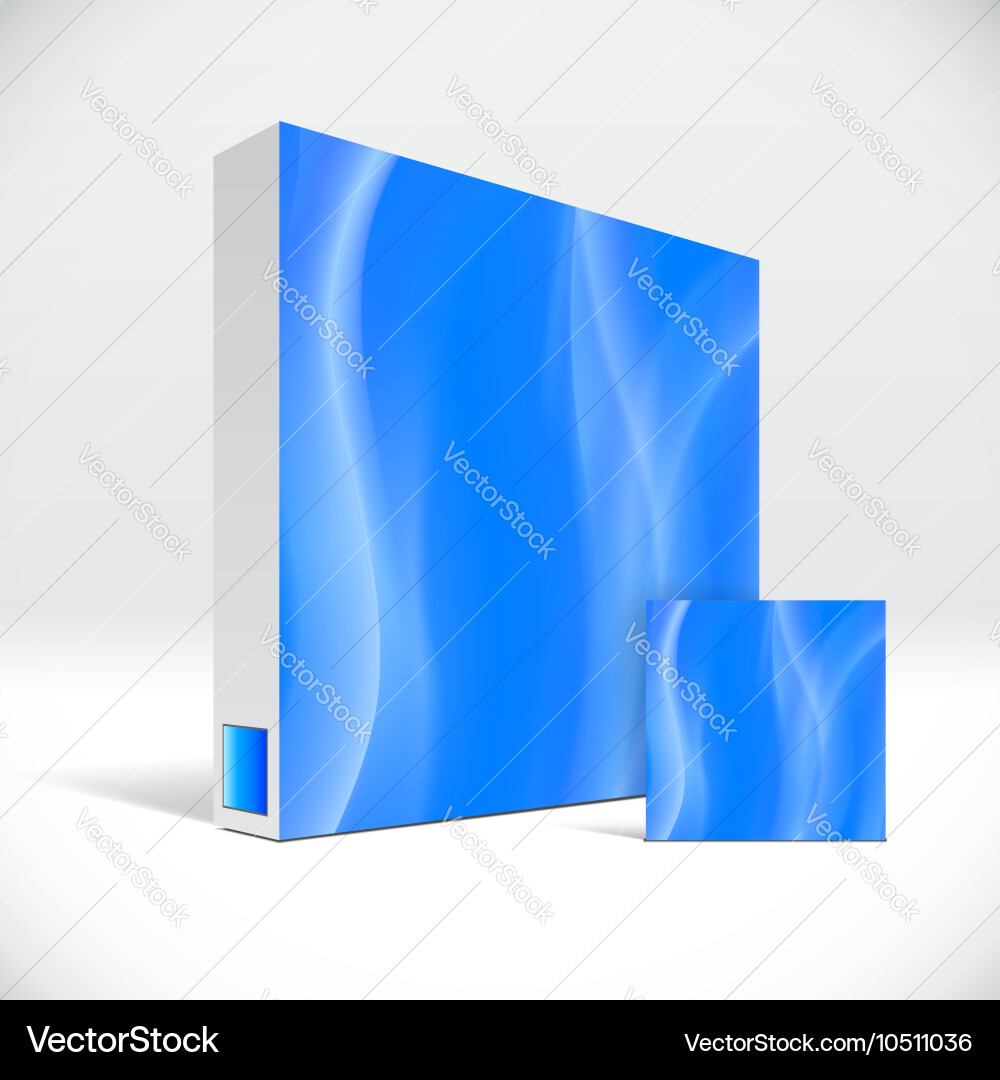 3d identity box with abstract blue lines cover Vector Image