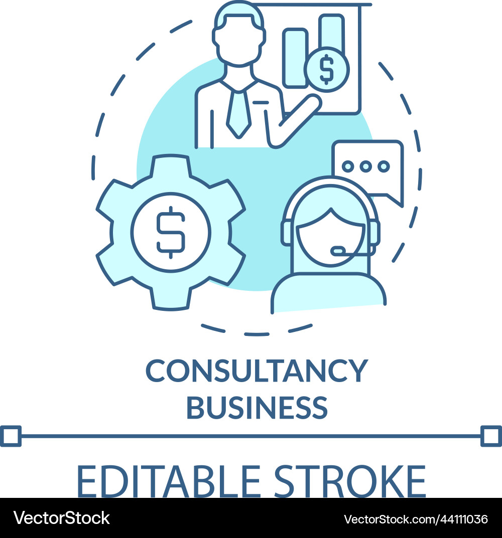 Consultancy business turquoise concept icon Vector Image