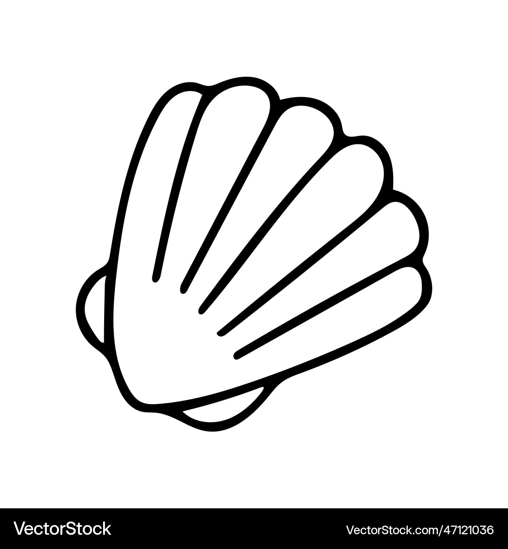 Doodle of sea shell isolated on white background Vector Image