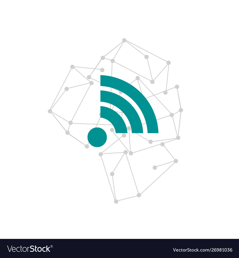 Flat modern connection dots logo design Royalty Free Vector Flat modern connection dots logo design Royalty Free Vector