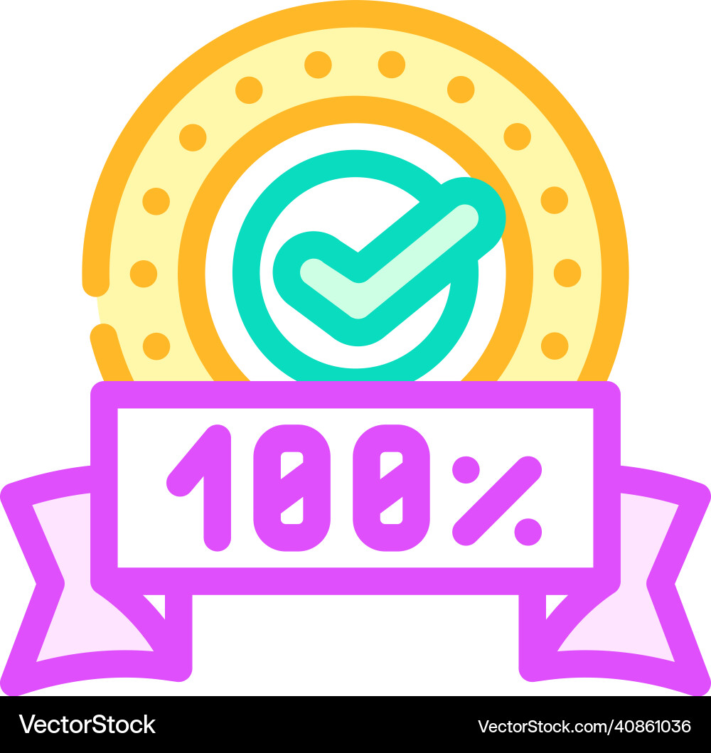 Guarantee or certified compliance color icon Vector Image
