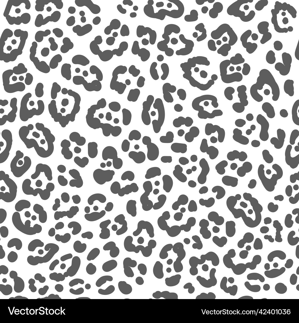 Leopard seamless pattern monochrome Royalty Free Vector