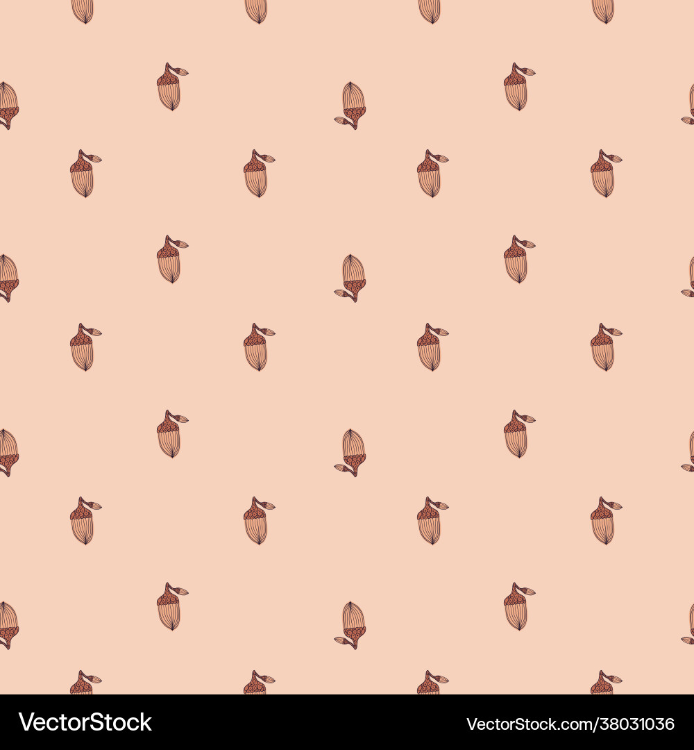Little cute acorn silhouettes seamless pattern Vector Image