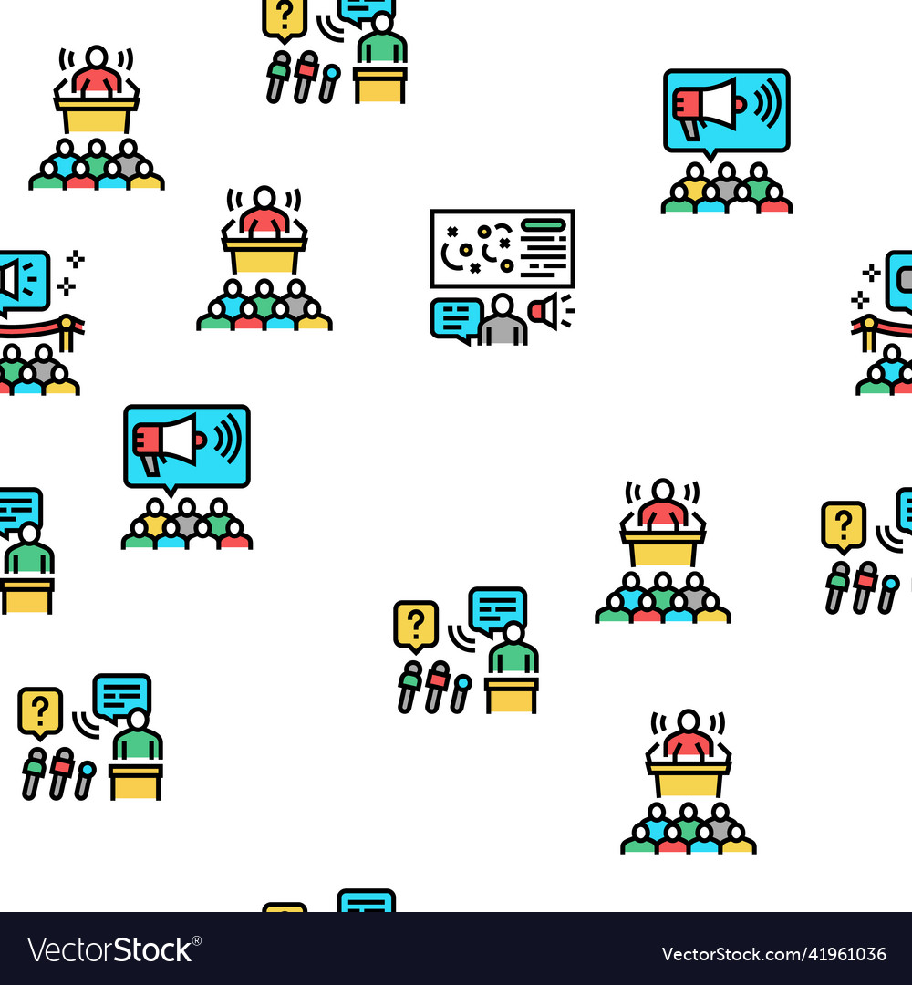 Pr public relations seamless pattern Royalty Free Vector