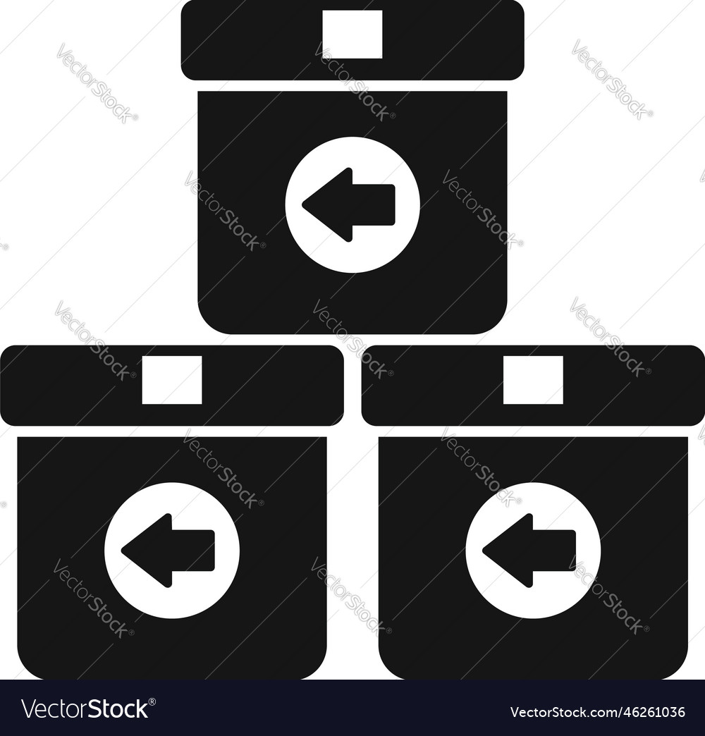 Return parcel stack icon simple box Royalty Free Vector