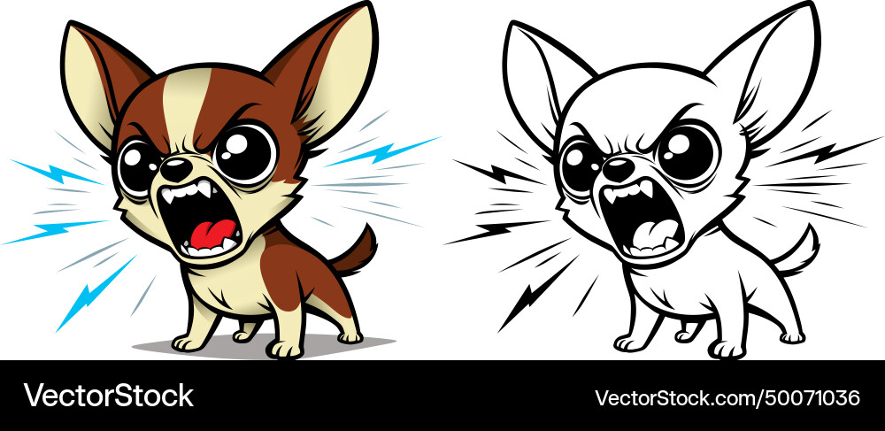 Small aggressive dog barks color drawing Vector Image