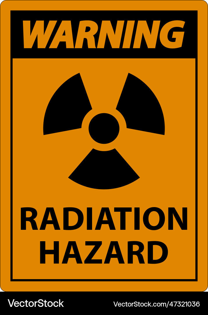 Warning radiation hazard sign on white background Vector Image