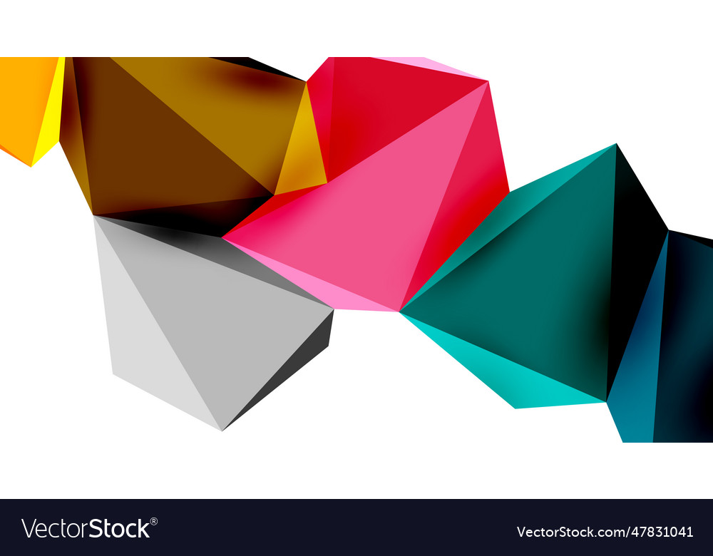 3d low poly triangle design elements Royalty Free Vector