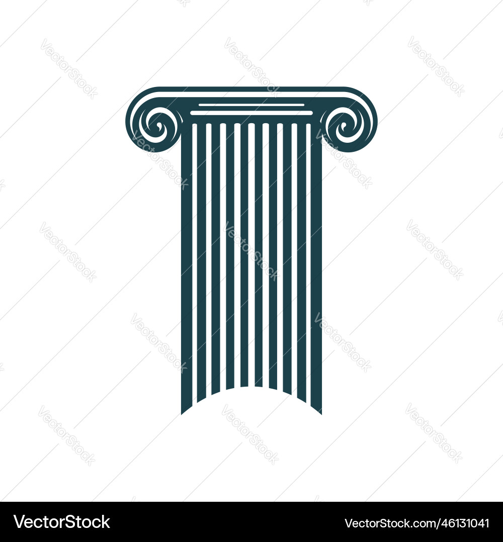 Ancient column and greek pillar icon or symbol Vector Image