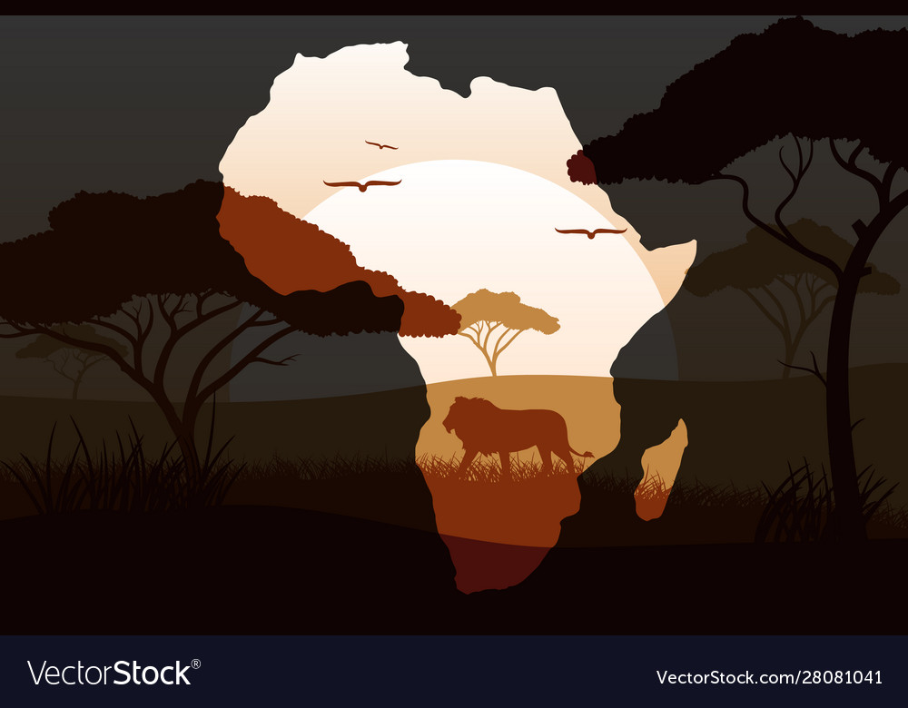 Background with african Royalty Free Vector Image