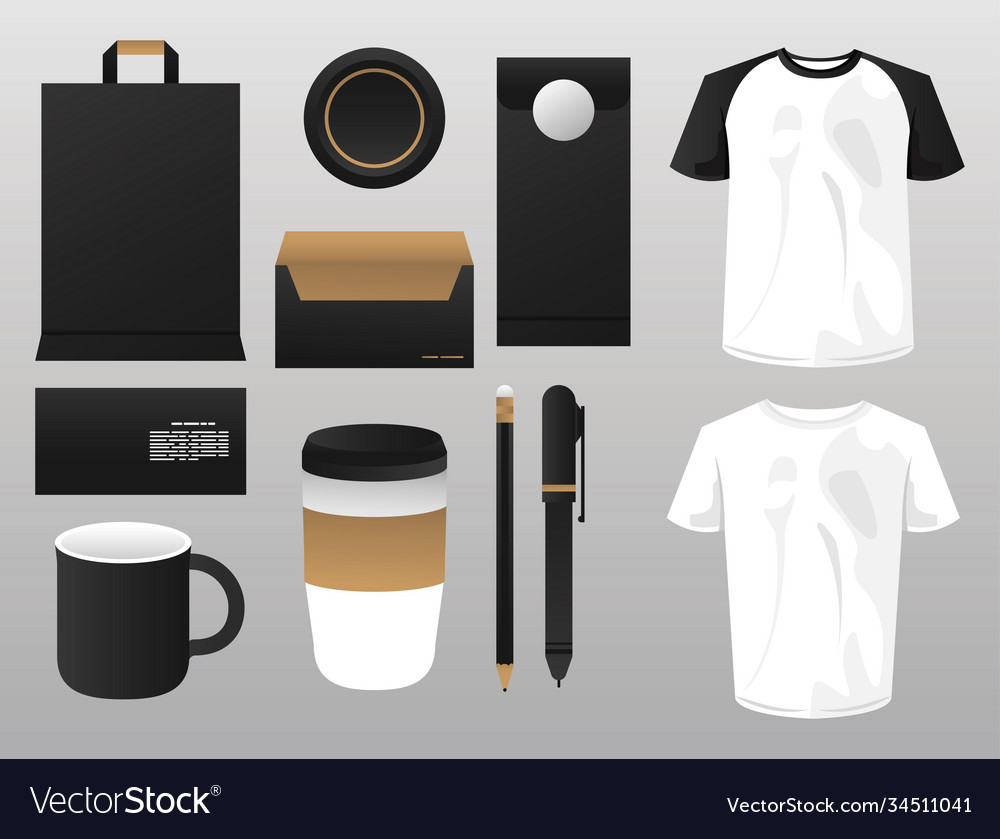 Bundle mockup elements branding Royalty Free Vector Image