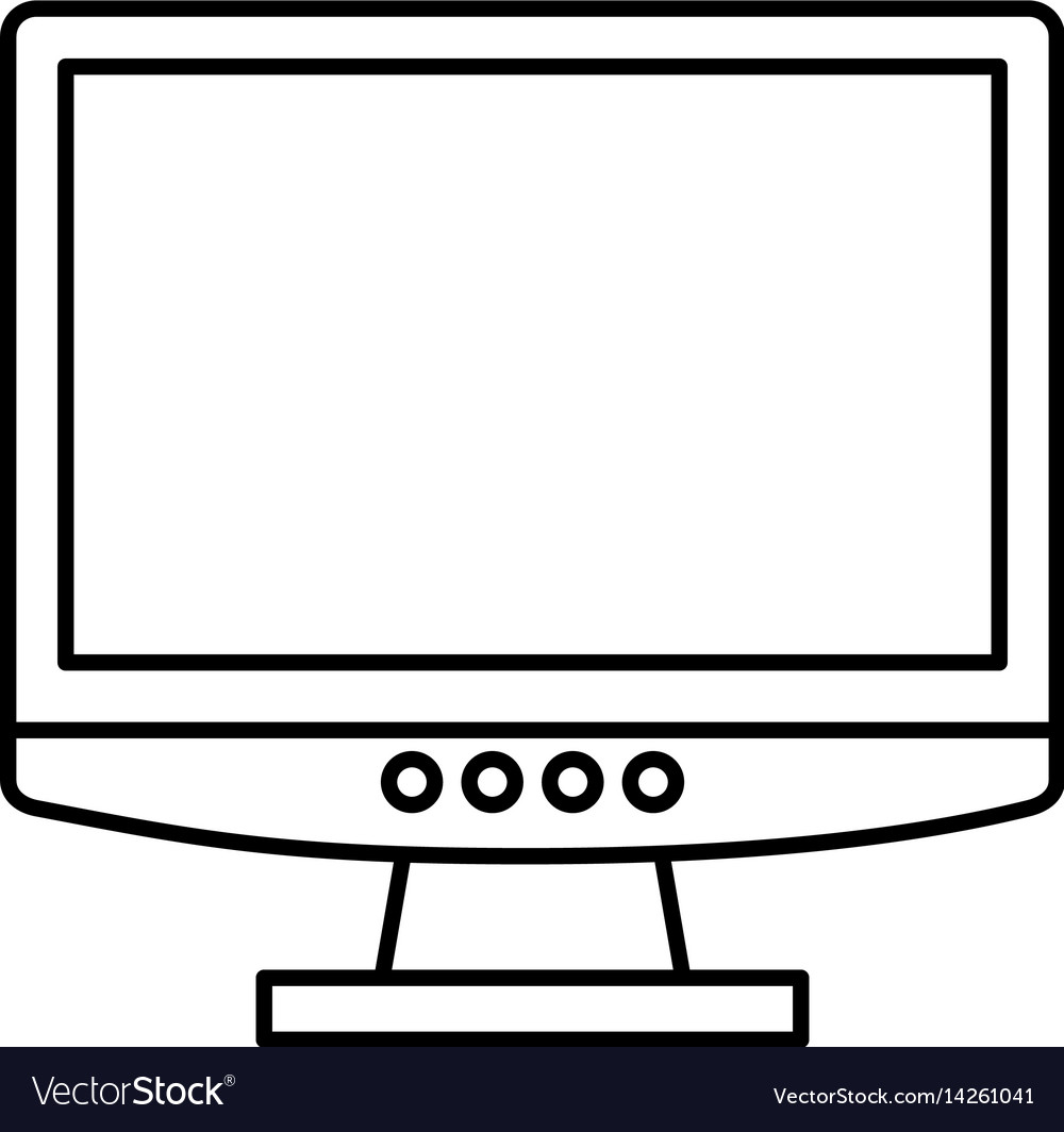 Computer desktop isolated icon Royalty Free Vector Image