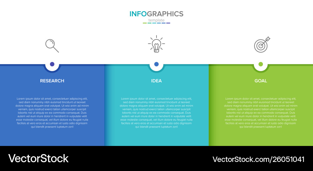 Concept arrow business model with 3 successive Vector Image