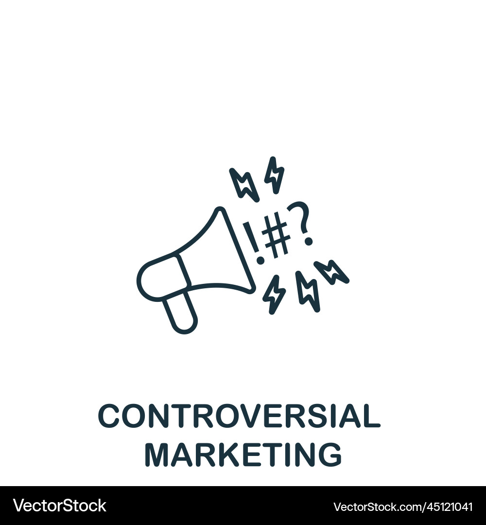 Controversial icon monochrome simple marketing Vector Image