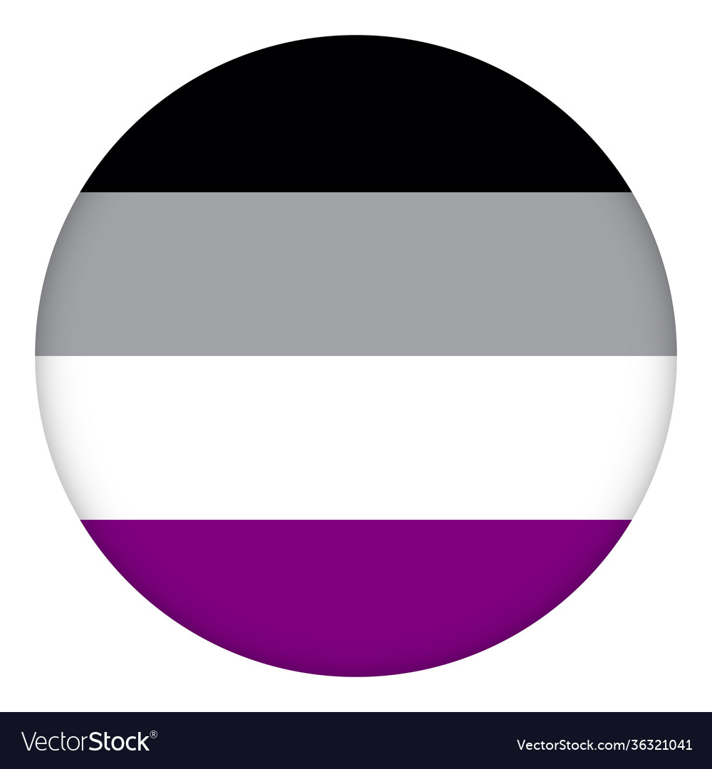 Flag Asexual Round Icon Badge Or Button Royalty Free Vector
