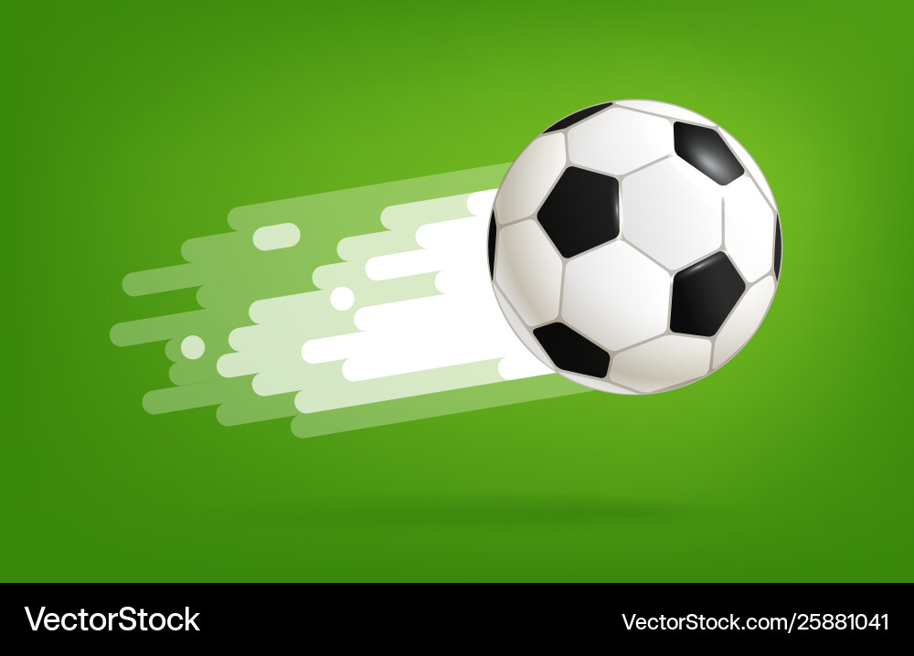 Flying soccer ball world competition concept Vector Image