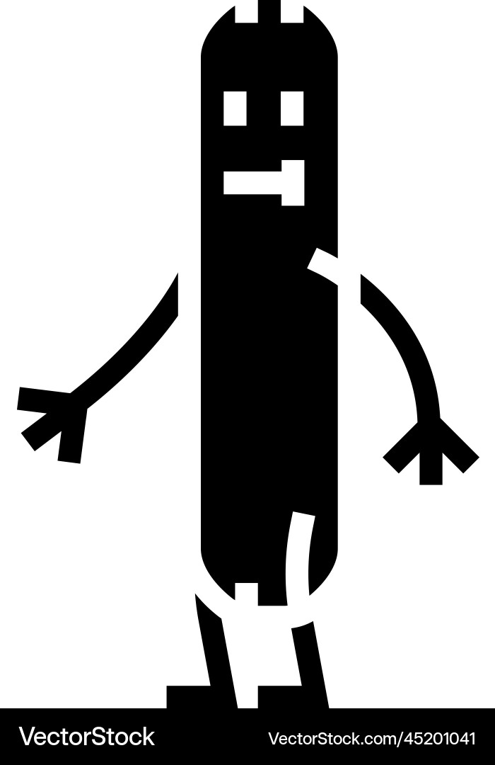 Frankfurter meat character glyph icon Royalty Free Vector
