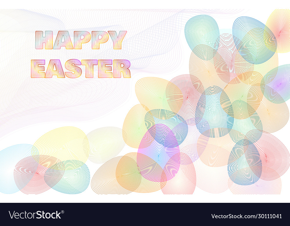 Happy easter colorful pattern line art easter Vector Image