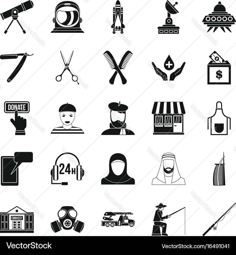 Human resources department icons set simple style Vector Image