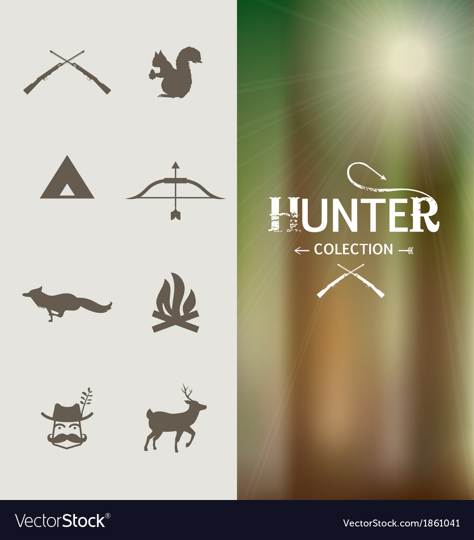 Hunter graphic elements Royalty Free Vector Image