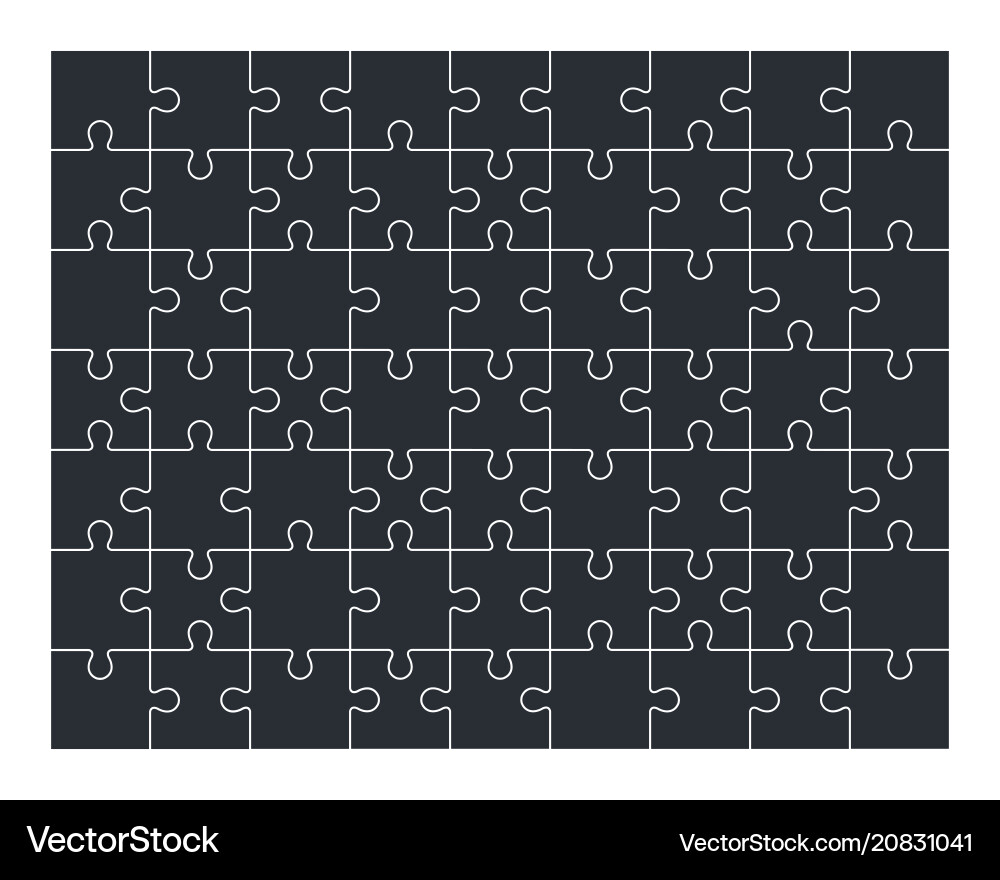 Jigsaw puzzle set of 63 pieces Royalty Free Vector Image