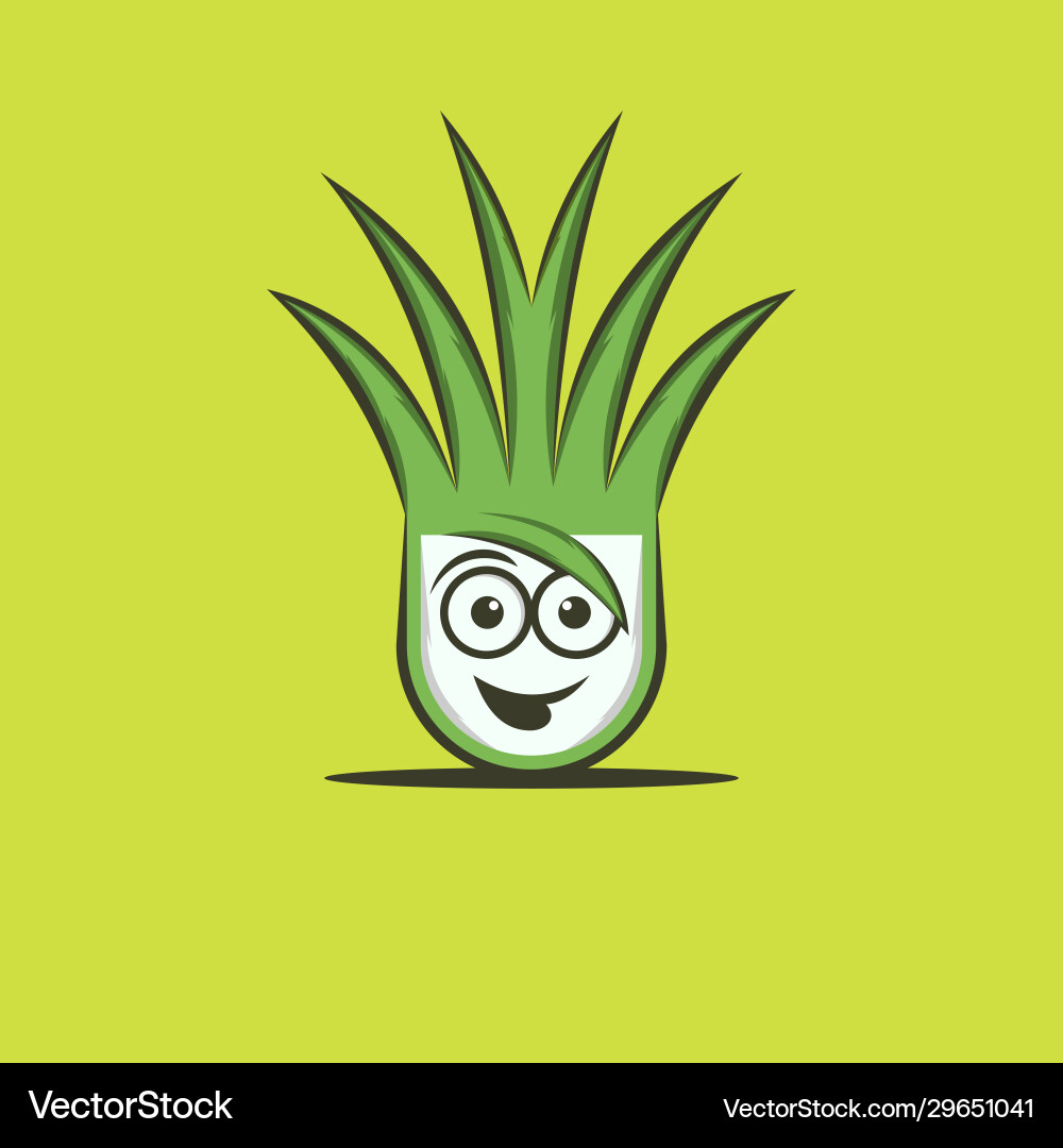 Lawn grass face cartoon funny abstract logo Vector Image
