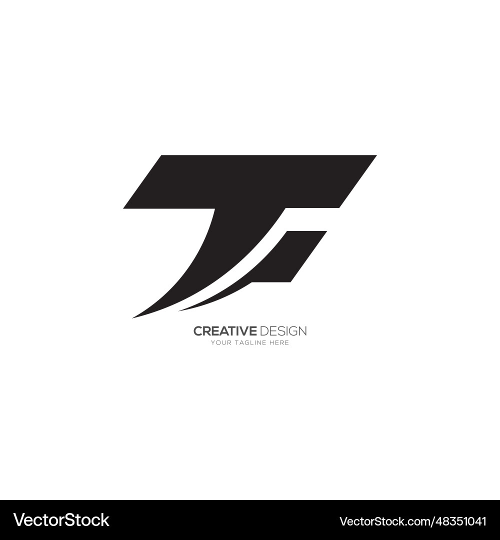 Letter t f modern typography unique abstract logo Vector Image