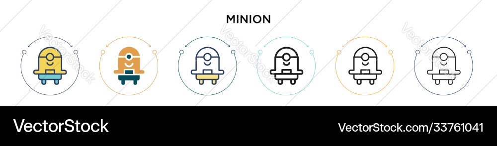 Minion icon in filled thin line outline and Vector Image