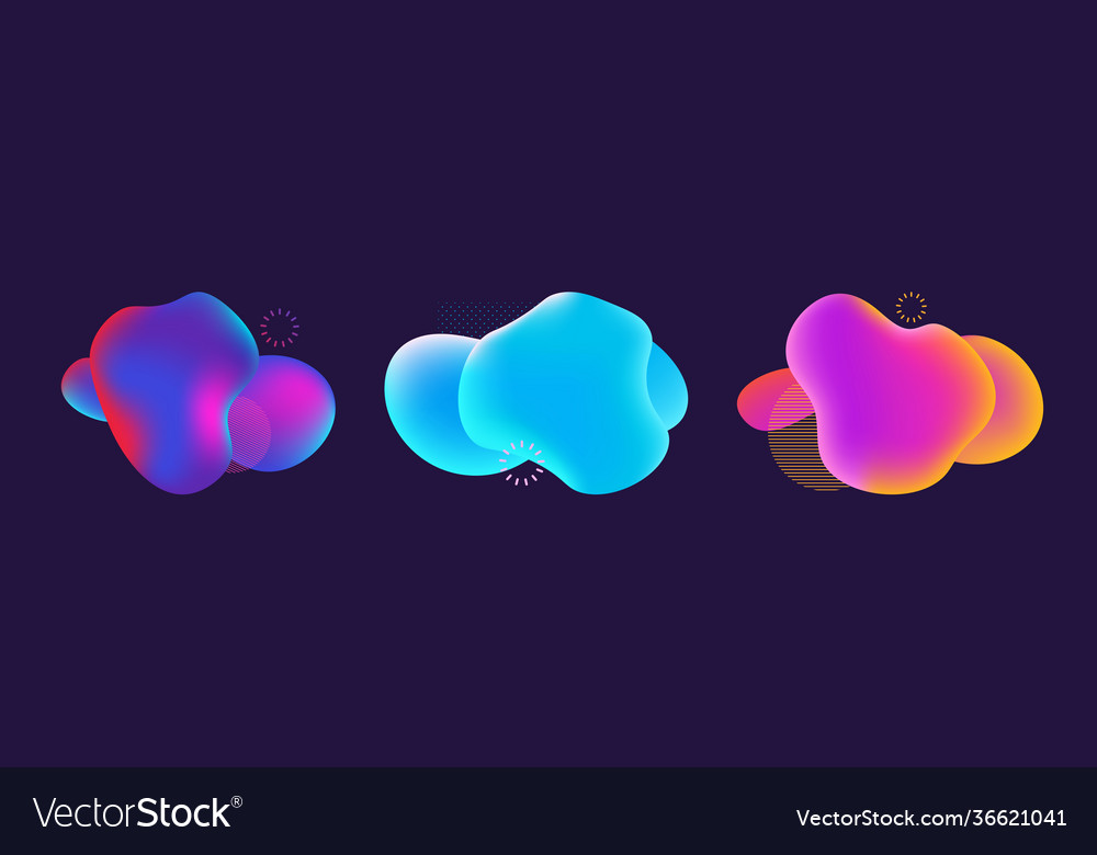 Modern fluid dynamic blobs bubble gradient Vector Image