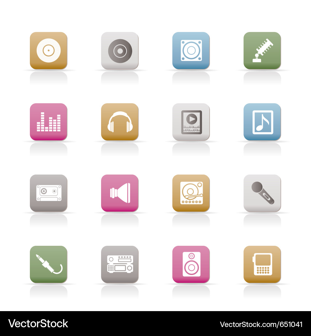 Music and sound icons Royalty Free Vector Image