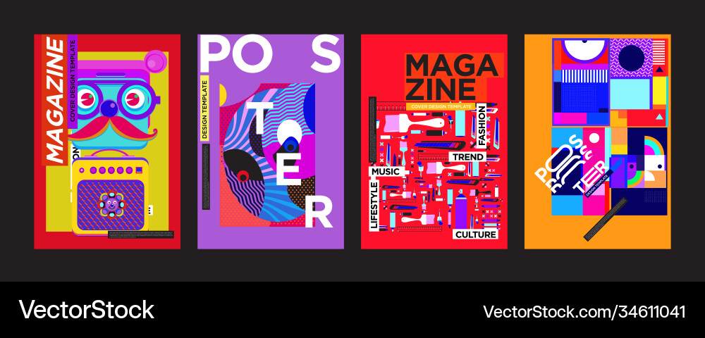 New cover and poster design template for digital Vector Image
