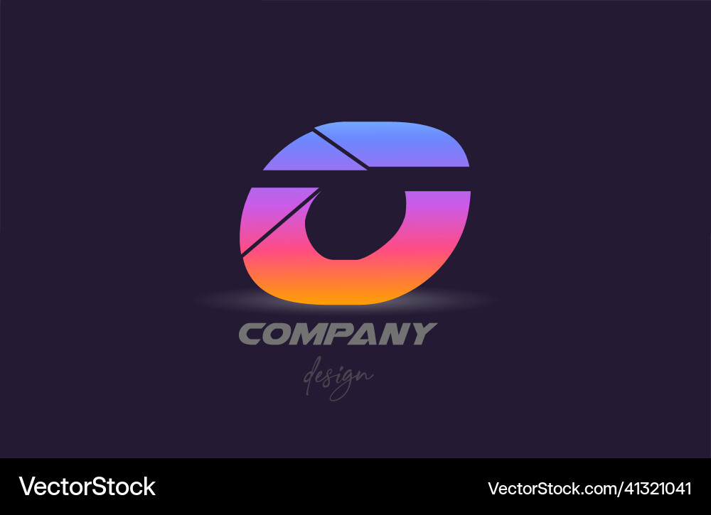 O alphabet letter icon logo with sliced style Vector Image