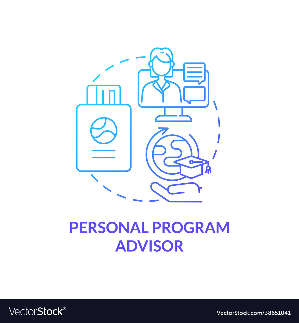 Personal program advisor concept icon Royalty Free Vector