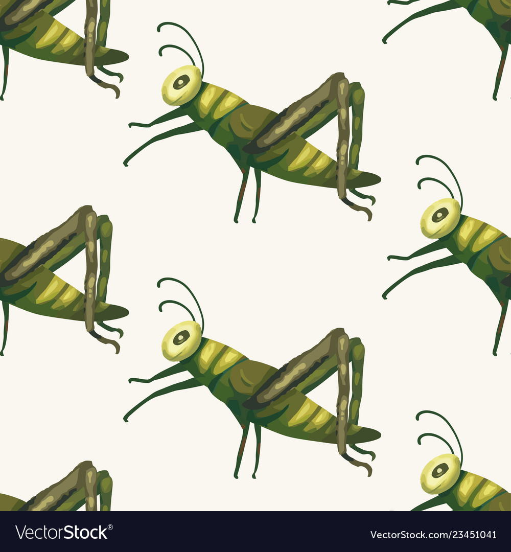 Seamless pattern vith cute 3d insect Royalty Free Vector