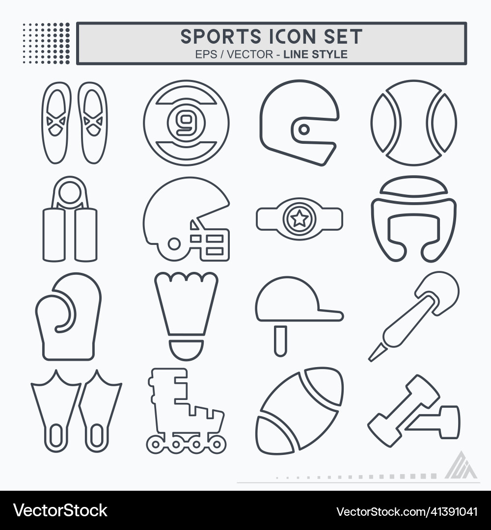 Set icon sports - line style Royalty Free Vector Image