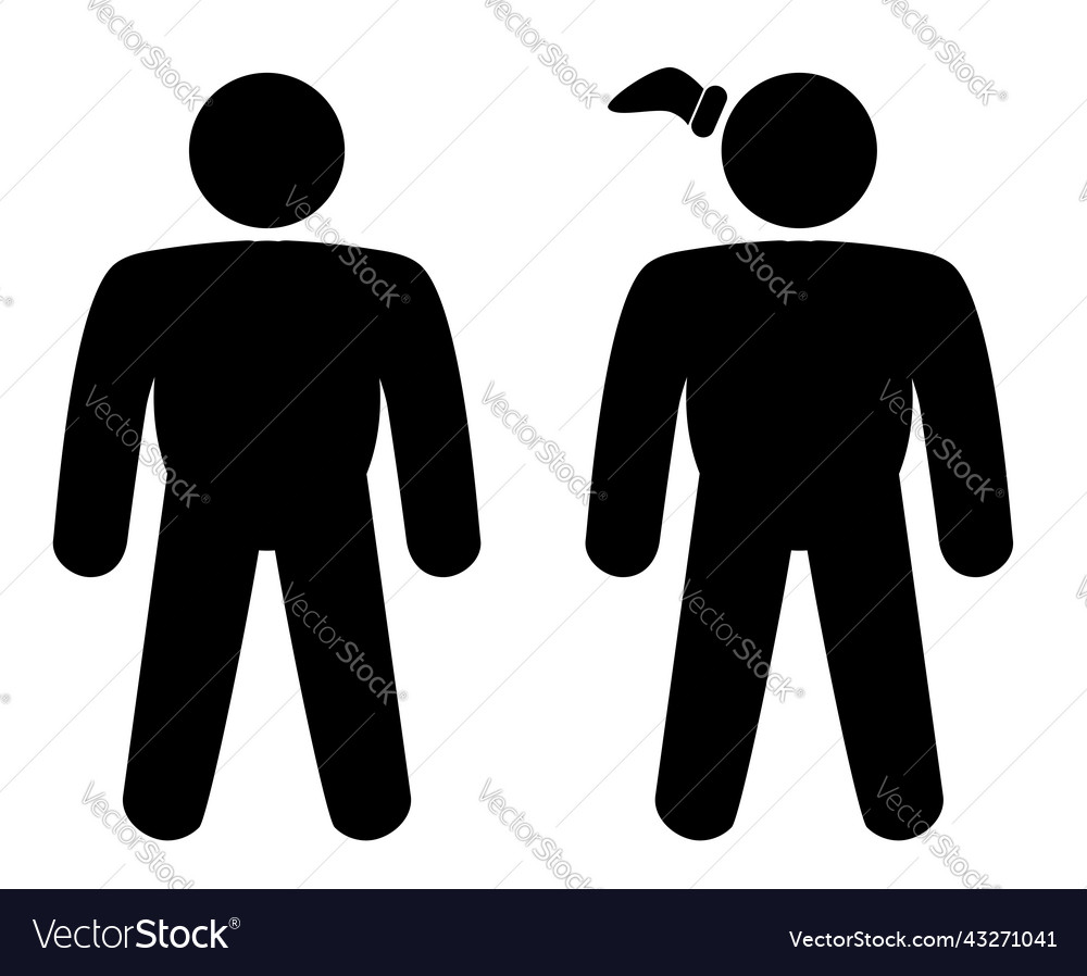 Simple set 2 stick man and woman stickman fat Vector Image Simple set 2 stick man and woman stickman fat Vector Image