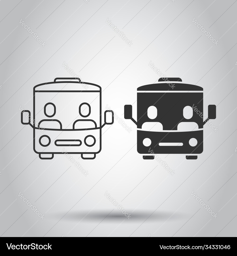 Bus icon in flat style coach on white isolated Vector Image
