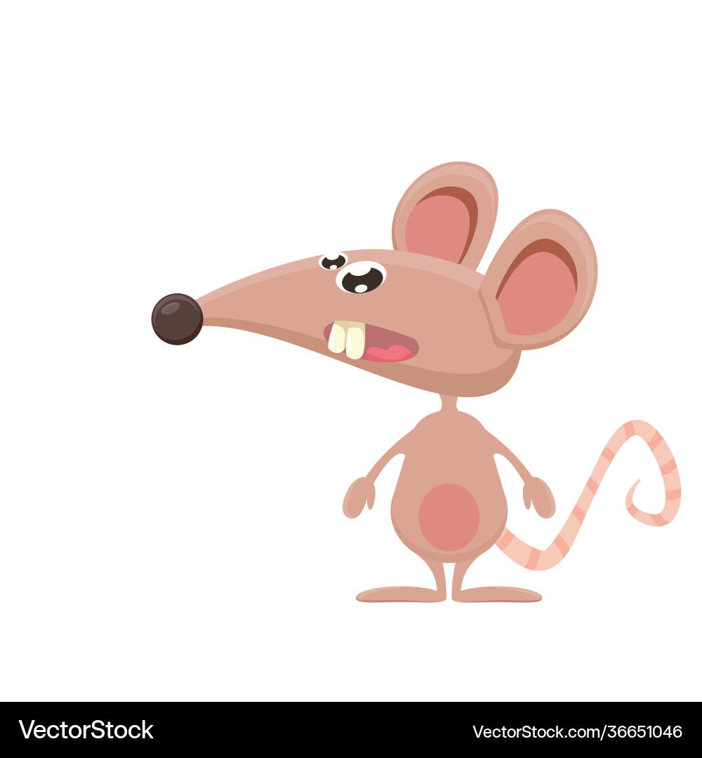 Cartoon funny mouse animal isolated Royalty Free Vector