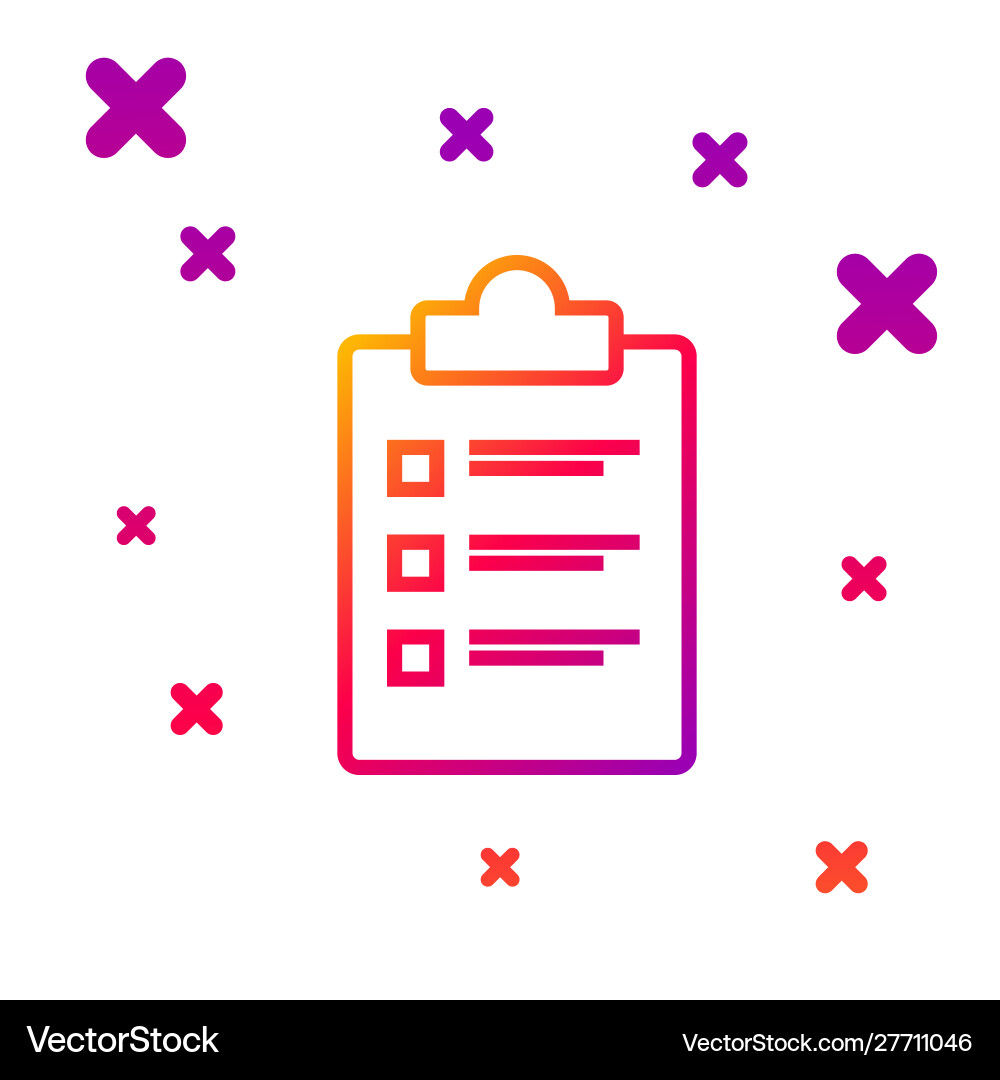Color line clipboard with checklist icon isolated Vector Image