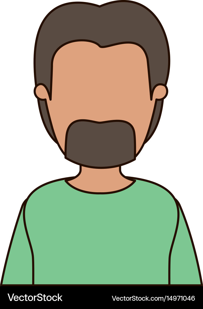 Colorful caricature faceless front view half body Vector Image