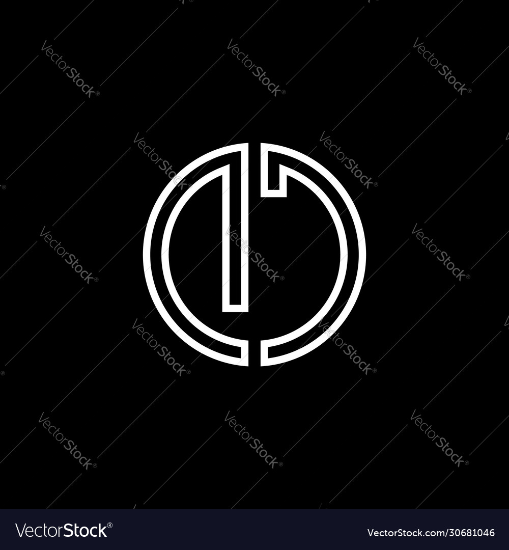Dc monogram logo circle ribbon style outline Vector Image