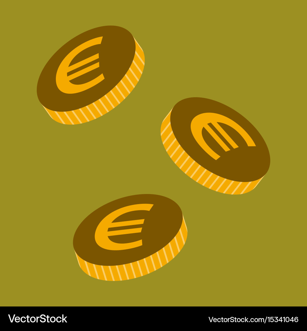 Flat icon on stylish background euro cents Vector Image