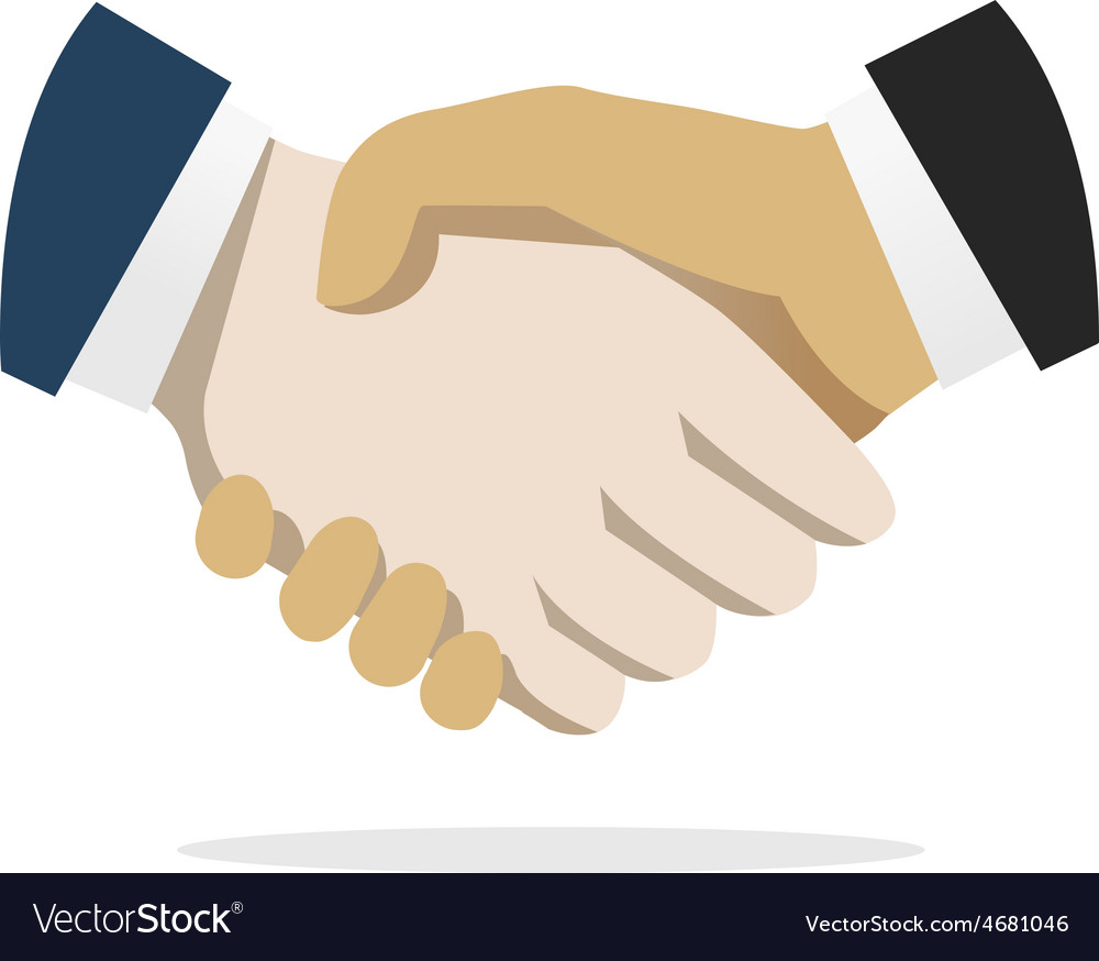 Handshake flat Royalty Free Vector Image - VectorStock