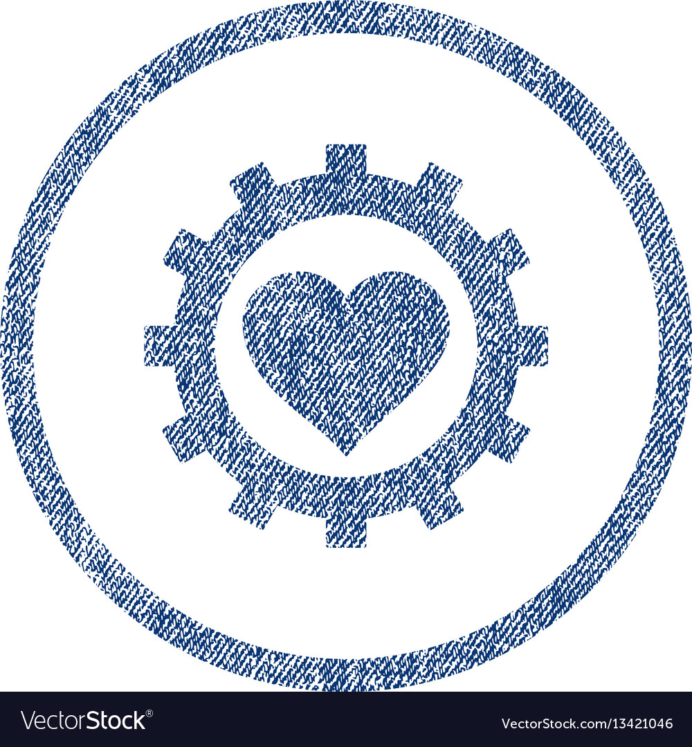Love heart options gear rounded fabric textured Vector Image Love heart options gear rounded fabric textured Vector Image