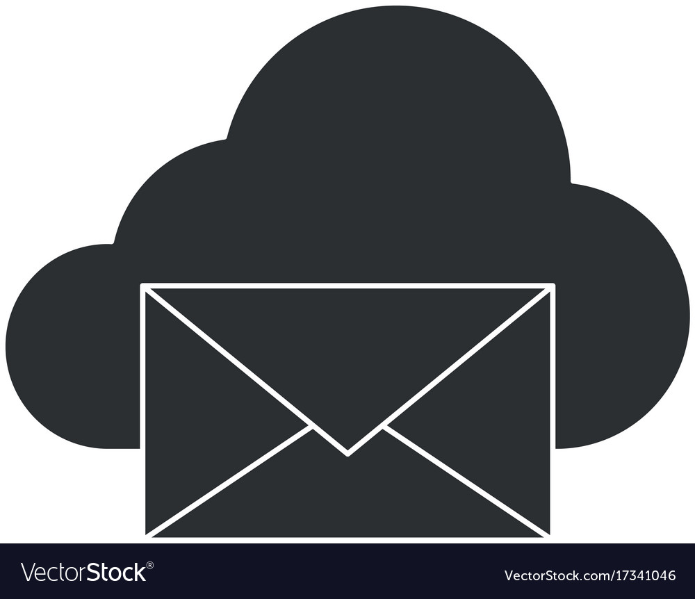 Mail envelope with cloud computing Royalty Free Vector Image