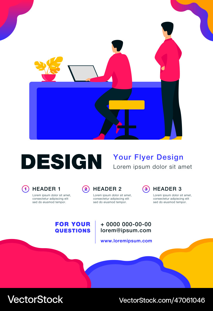 Man working on laptop and boss watching Royalty Free Vector