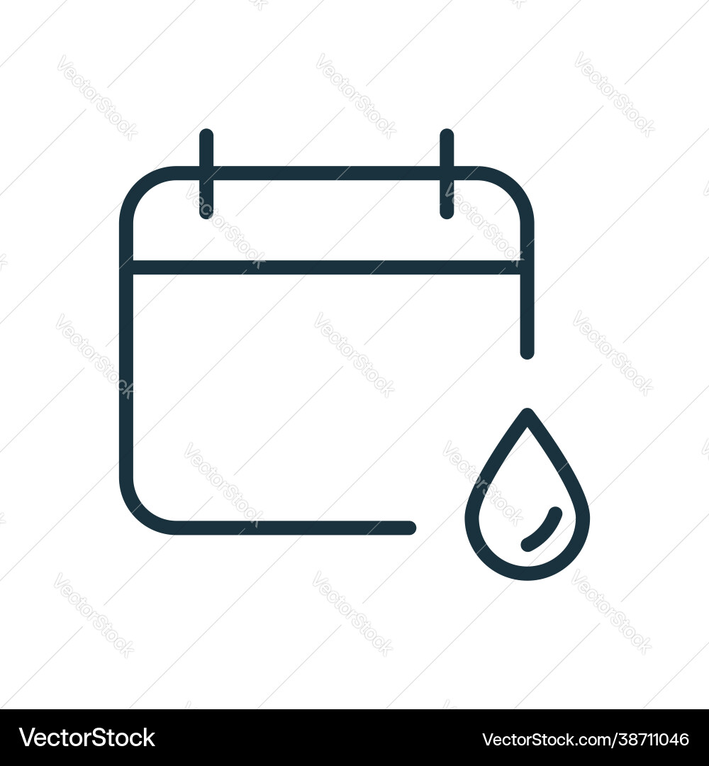 Menstruation calendar linear icon concept Vector Image